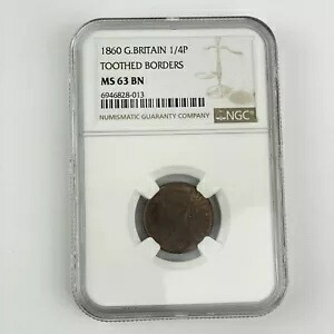 【楽天市場】NGC グレード 1860 グレート ブリテン トゥース ボーダーズ 1/4P ファーシング MS 63 BN コイン：コインと紙幣 WORLD RESOURCE