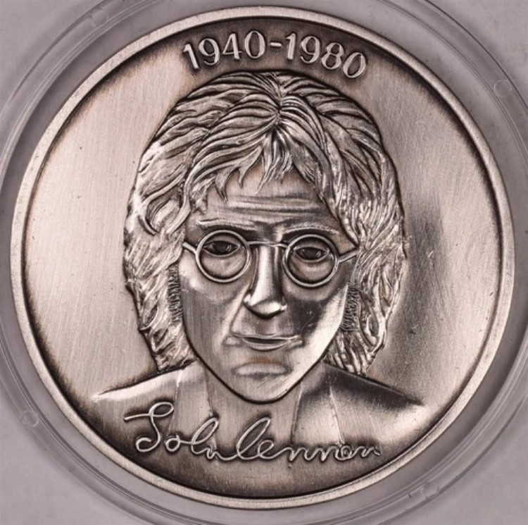 【楽天市場】ジョン・レノン（1940-1980）スターリングシルバーメダル「平和へのチャンスを」レノン財団：コインと紙幣 WORLD RESOURCE