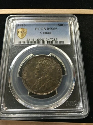 【楽天市場】1916年 PCGS認定カナダ硬貨、50セント、**MS-65**：コインと紙幣 WORLD RESOURCE
