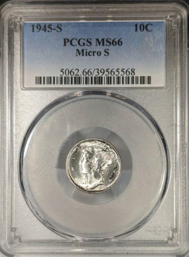 【楽天市場】1945 Sダイム翼のリバティヘッドまたはマーキュリーPCGS MS-66マイクロS 1945 S Dimes Winged Liberty Head or Mercury ...