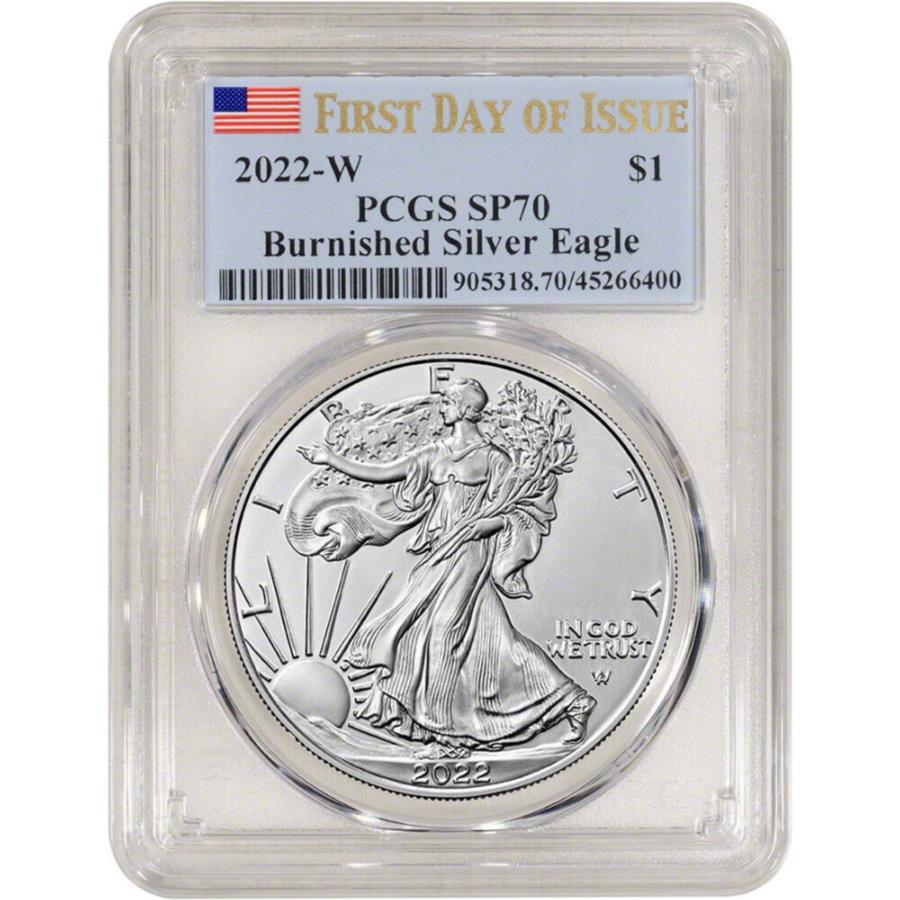 【楽天市場】2022 W American Silver Eagle Burnished -PCGSSP70発行の初日 2022 W American Silver Eagle ...