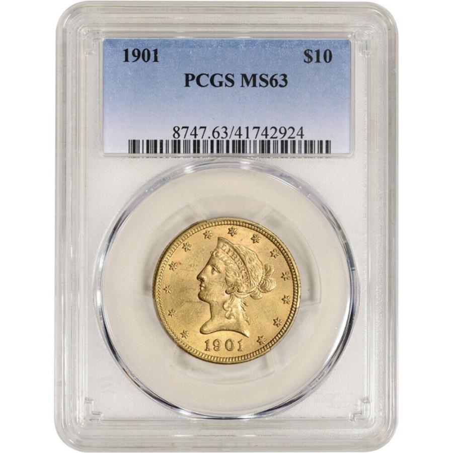 【楽天市場】1901 US Gold $ 10 Liberty Head Eagle -PCGSMS63 1901 US Gold $10 ...