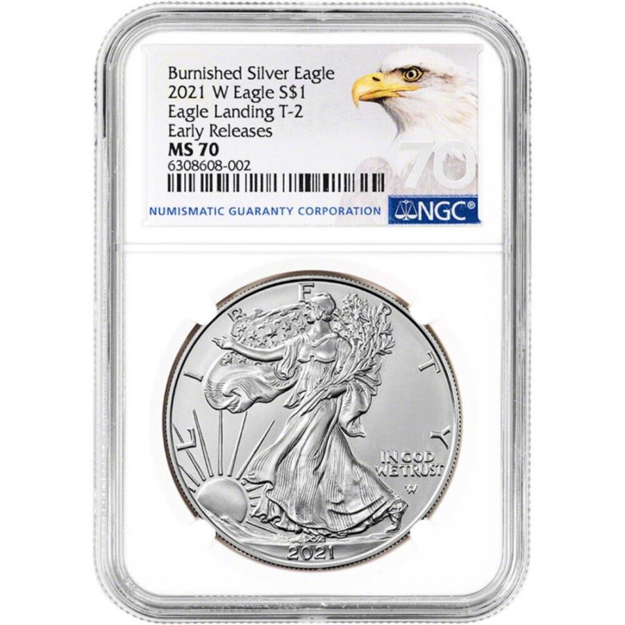 【楽天市場】【極美品/品質保証書付】 アンティークコイン モダンコイン [送料無料] 2021 W American Silver Eagle Burnished Type2 -NGCMS70 ...