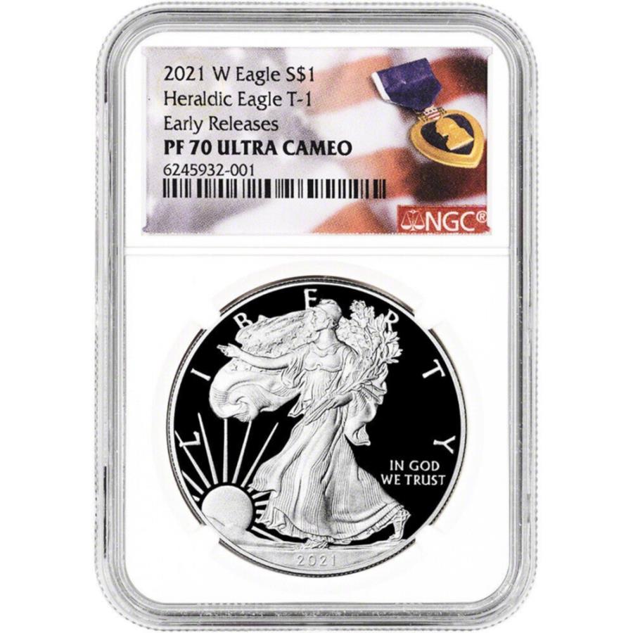 【楽天市場】2021 W American Silver Eagle Proof Type 1 NGC PF70 UCAMアーリーリリースパープル 2021 W American Silver ...