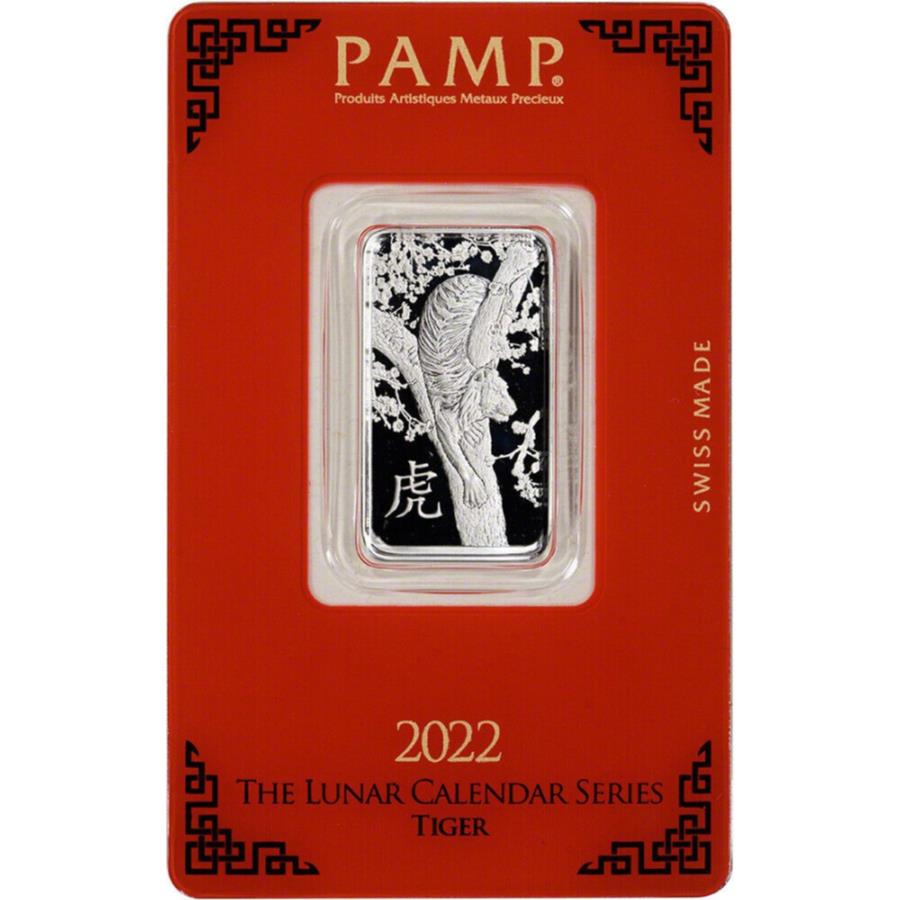 【楽天市場】10グラムシルバーバー-Pamp Suisse -Tigerの月の年 - .999アッセイで罰金 10 gram Silver ...