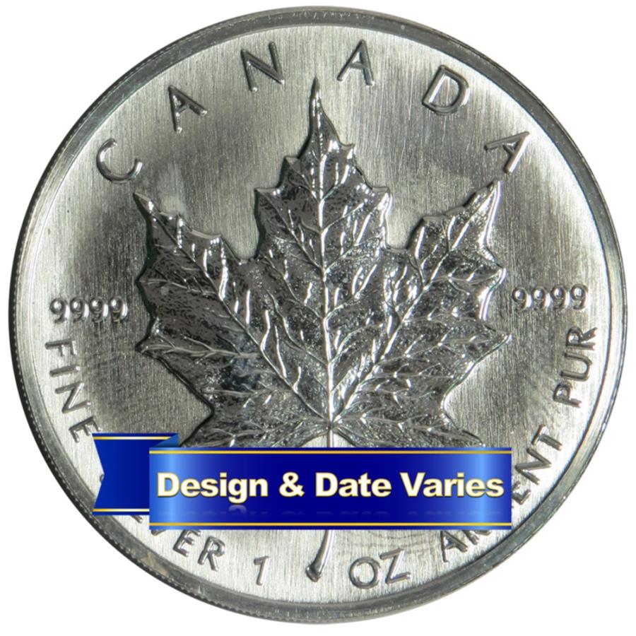 【楽天市場】$ 5シルバーカナダメープルリーフ1オンスランダムな年 $5 Silver Canadian Maple Leaf 1 oz ...