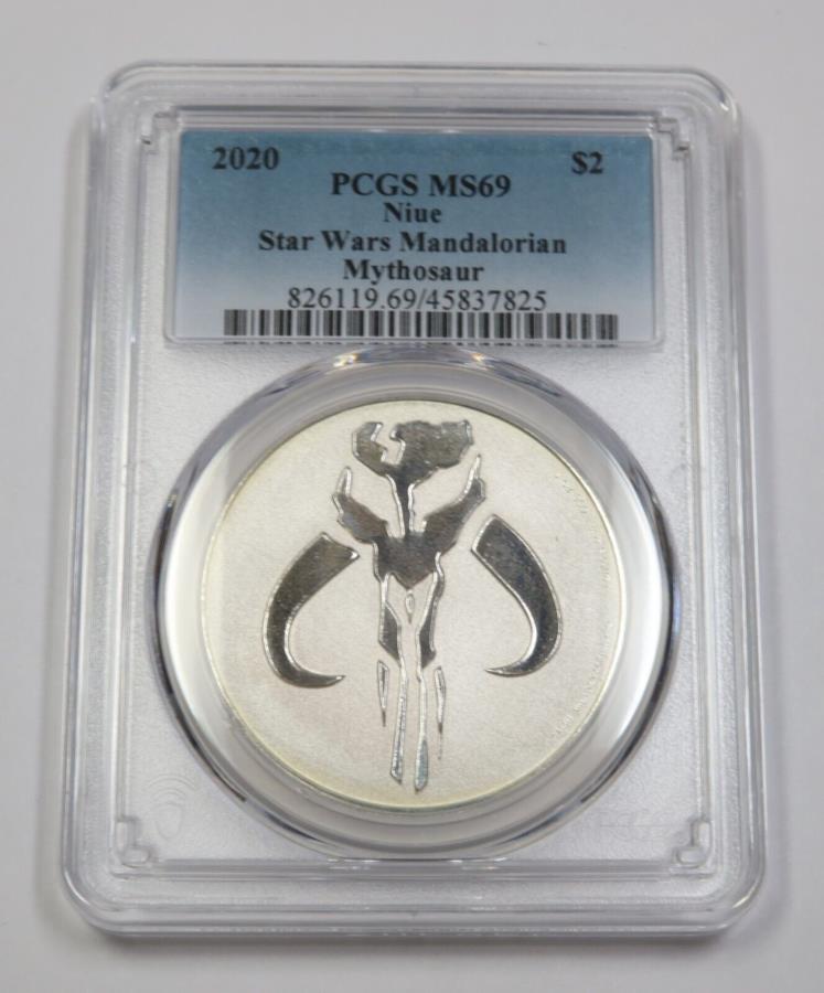 【楽天市場】2020 PCGS MS69 | Niue Silver 1oz Star Wars Mandalorian Mythosaur $ 2 COIN＃39912A 2020 PCGS ...