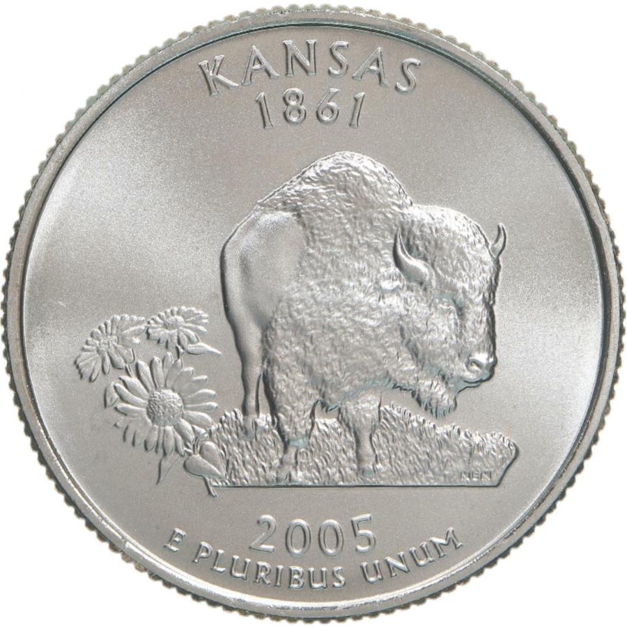 【楽天市場】2005 Pカンザスステートクォーターサテン仕上げ 2005 P Kansas State Quarter Satin ...