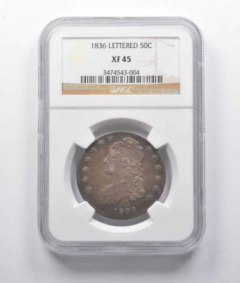 【楽天市場】XF45 1836キャップバストハーフダラーレター付きNGC *7652 XF45 1836 Capped Bust Half ...