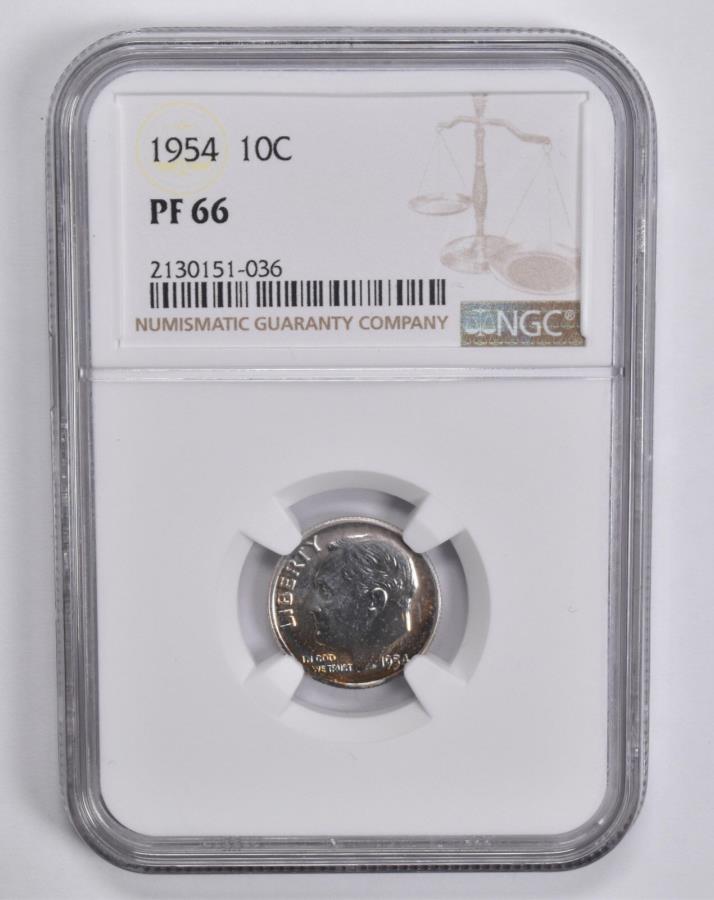 【楽天市場】PF66 1954ルーズベルトダイムNGC *5629 PF66 1954 Roosevelt Dime NGC *5629 ...