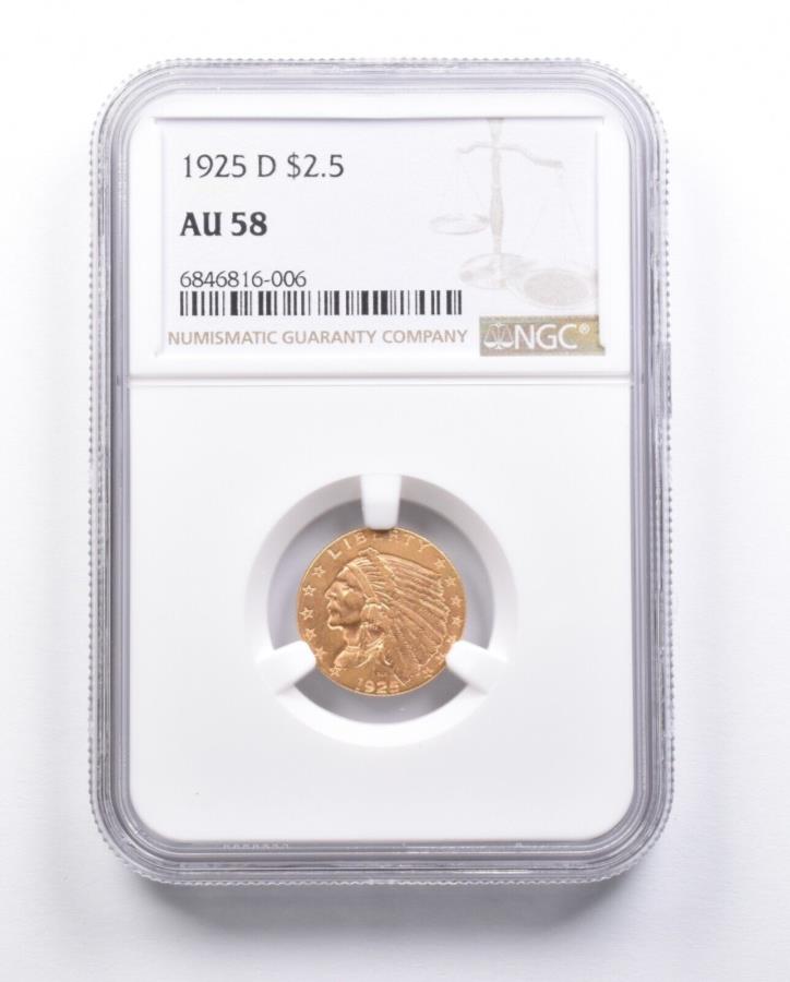 【楽天市場】AU58 1925 D $ 2.50インディアンヘッドゴールドクォーターイーグルNGC *6533 AU58 1925 D $2.50 Indian Head Gold ...