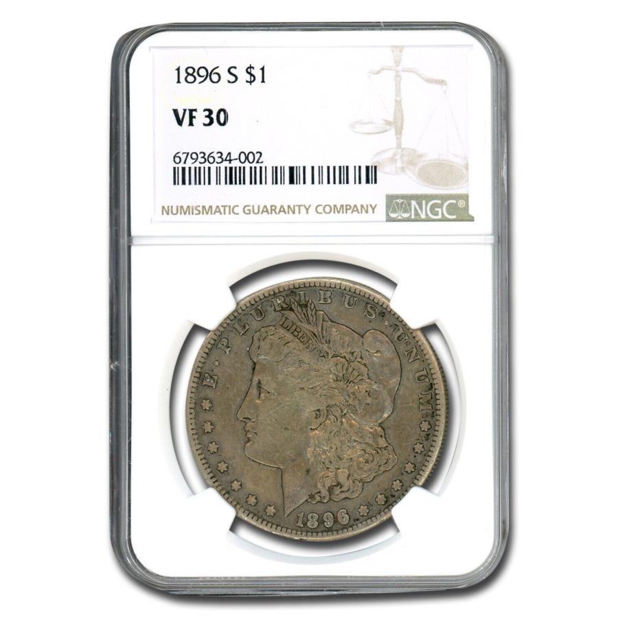 【楽天市場】1896-S Morgan Dollar VF-30 NGC-SKU＃280321 1896-S Morgan Dollar VF ...