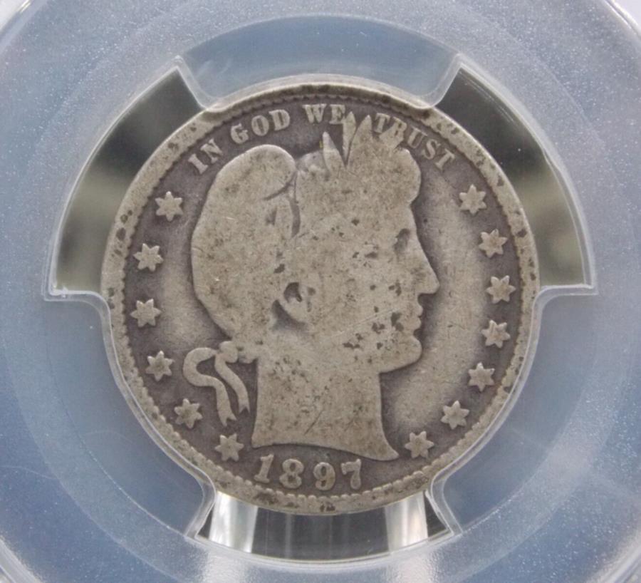 【楽天市場】1897 "O"バーバーシルバークォーター25C PCGS G04＃378 Good ECC＆C、Inc。 1897 "O" Barber SILVER Quarter 25c ...