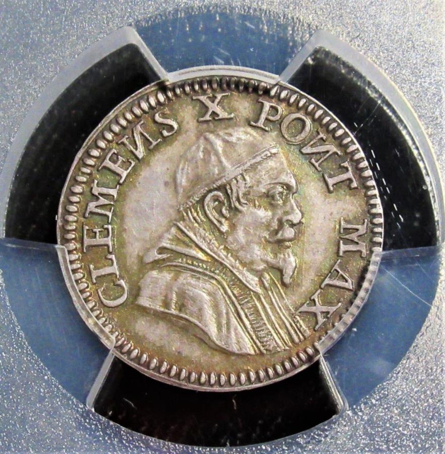 【楽天市場】イタリア：教皇の州。クレメントxグロッソ1675 MS63 PCGS。 Italy: Papal States. Clement ...