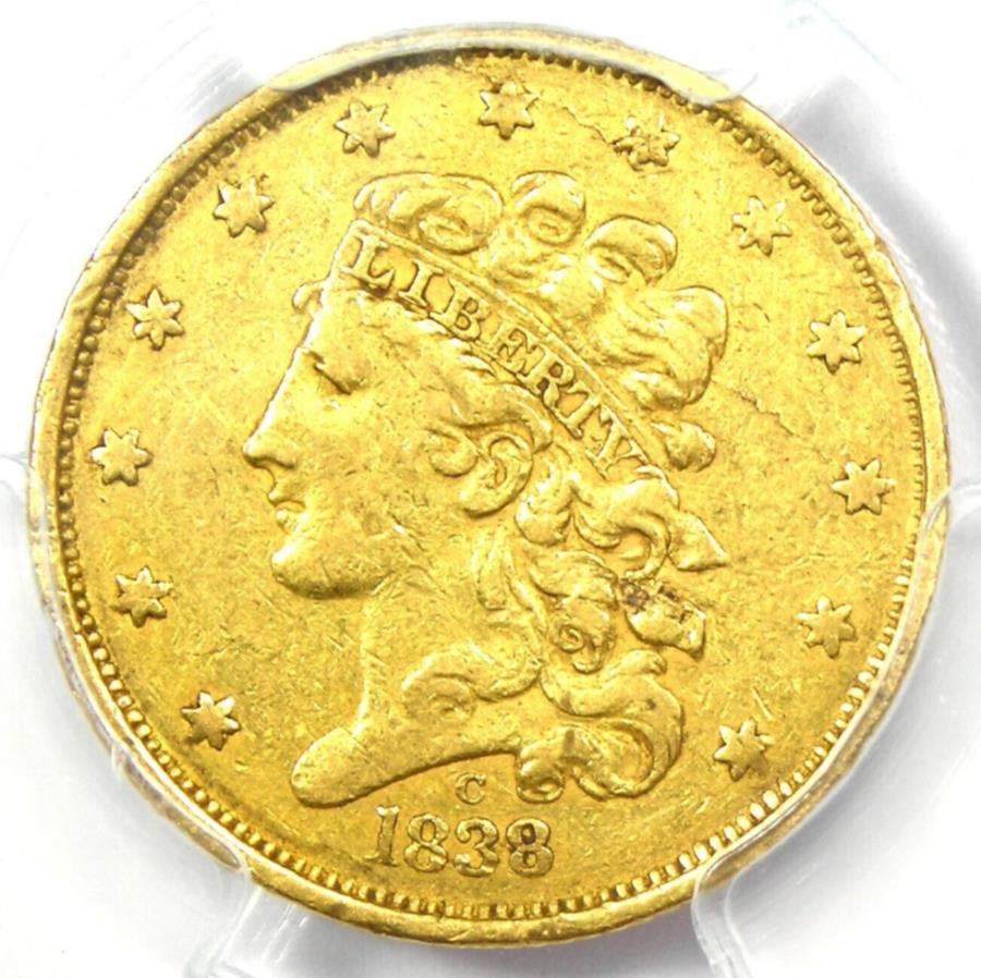 【楽天市場】1838 -Cクラシックゴールドハーフイーグルシャーロット$ 5コイン - 認定PCGS VF詳細 1838-C Classic ...