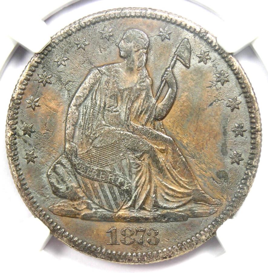 【楽天市場】1873 -cc矢はリバティハーフドル50cコイン - 認定NGC VF詳細 1873-CC No Arrows Seated Liberty Half Dollar 50C ...