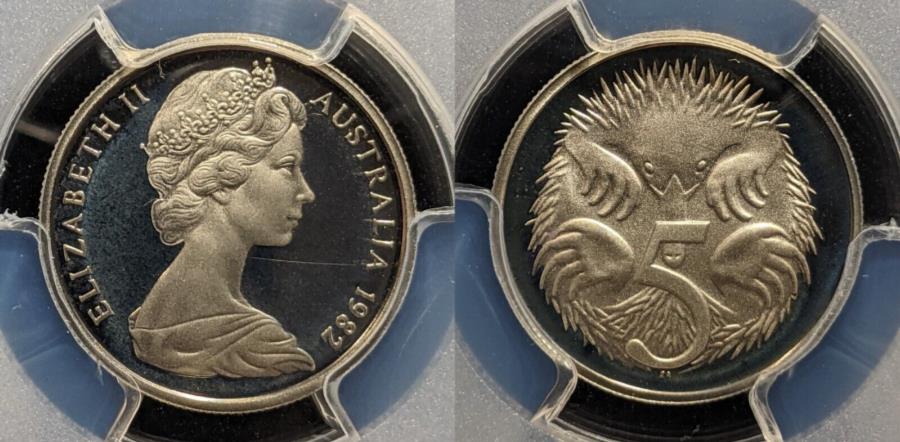 【楽天市場】1982証明5セント5CオーストラリアPCGS PR68DCAM FDC UNC＃3885 1982 Proof Five ...