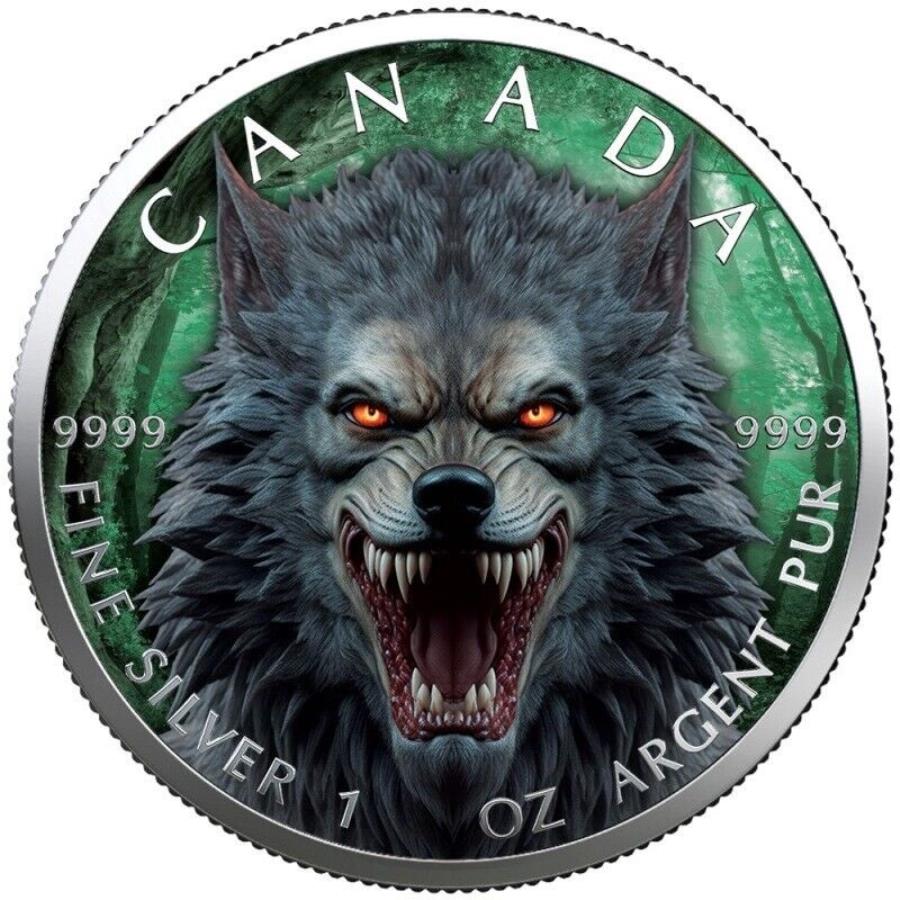 【楽天市場】2023カナダ狼男1オンス狼男コイン - カラーエディション - 2023 Canada Werewolf 1oz ...