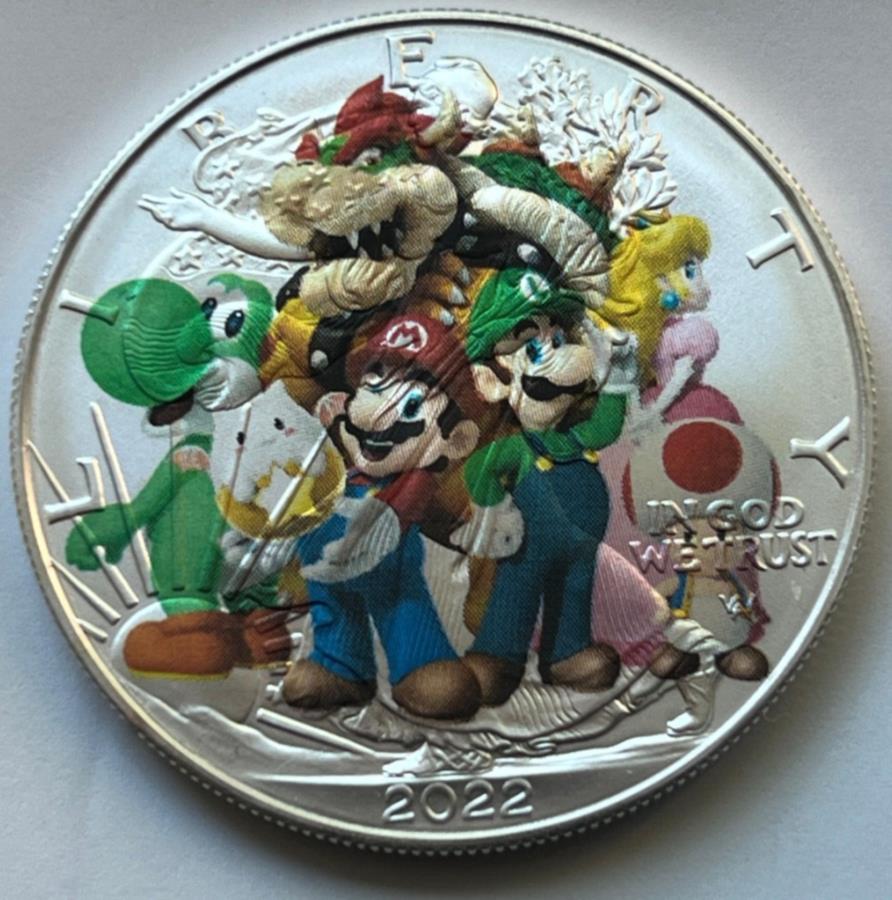 【楽天市場】スーパーマリオ - アメリカンシルバーイーグル1オンス.999限定版シルバーダラーコイン Super Mario ...