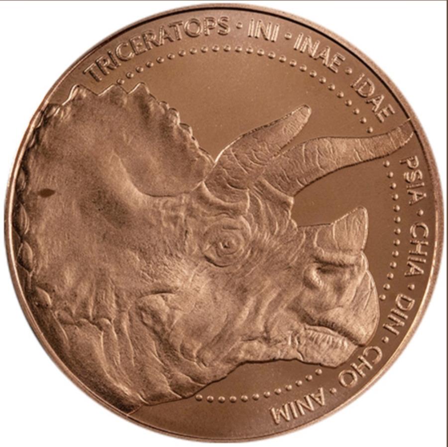 【楽天市場】Triceratops Dinosaur 1oz Copper Round Coin Lost World Collection ...