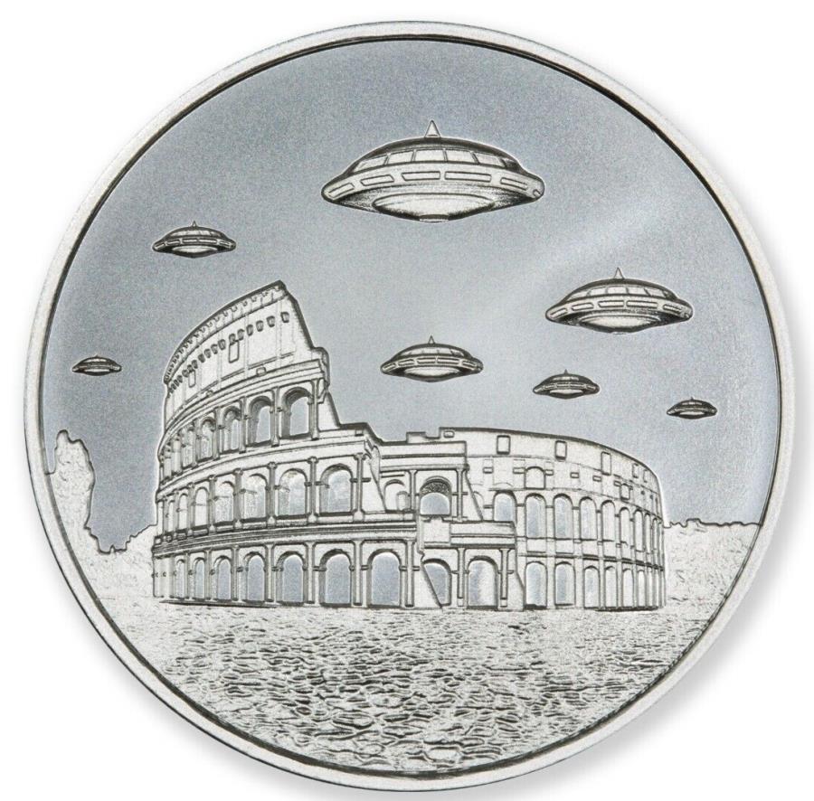 【楽天市場】ufo's over Rome the Coliseum 1 oz .999シルバーCapsule_alienの新しい高リリーフ ...