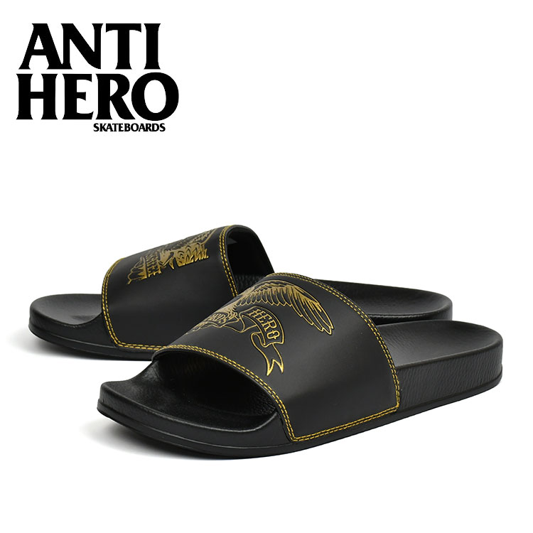 【楽天市場】送料無料 アンチヒーロー サンダル アンタイヒーロー ブラック/ゴールド ANTI HERO BASIC EAGLE SLIDES スケートボード：Voks