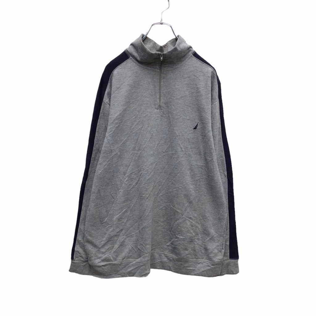 【楽天市場】【中古】【古着】 NAUTICA ハーフジップ スウェット プルオーバー M グレー ネイビー ノーティカ ワンポイント ...
