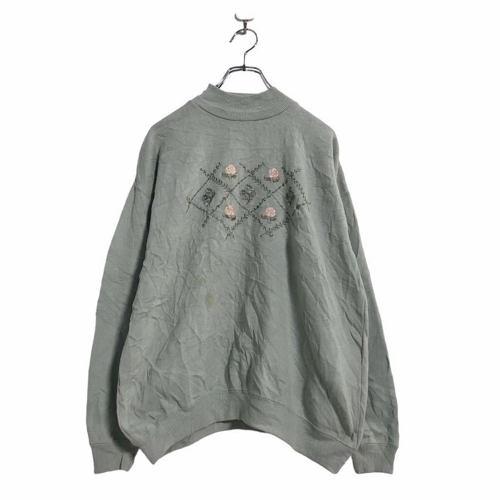 【楽天市場】BIZZIT ロゴ スウェット トレーナー ウィメンズ L ライトグリーン 花 刺繍 古着卸 アメリカ仕入 a504-6534 ...
