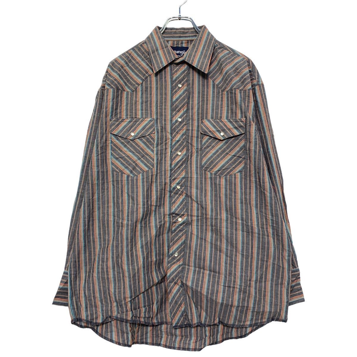 【楽天市場】【中古】【古着】 Wrangler 長袖 ストライプ ウエスタン シャツ M位 ラングラー 個性的 古着卸 アメリカ仕入 a505 ...
