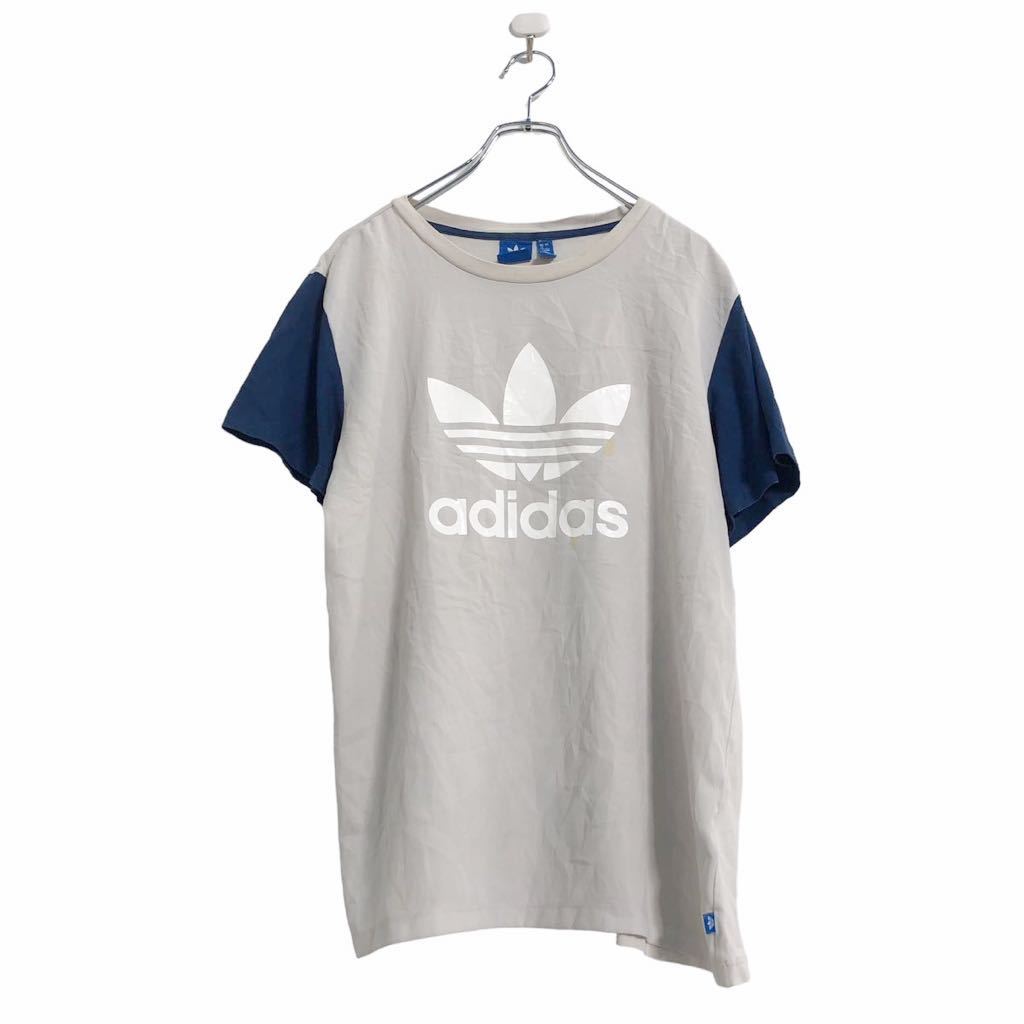 【楽天市場】【中古】【古着】 adidas 半袖 ロゴ Tシャツ レディース M ベージュ ブルー アディダス ビッグロゴ スポーツ 古着卸 アメリカ仕入 a506-7060：古着屋DEN