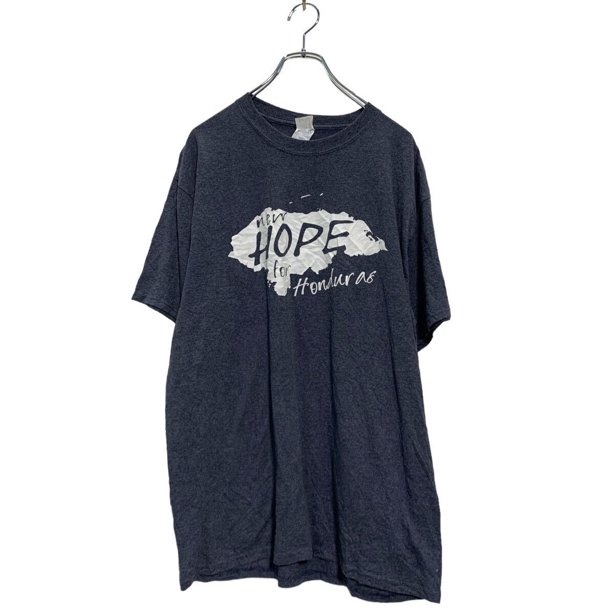 【楽天市場】【中古】【古着】 PORT&COMPANY 半袖 プリントTシャツ L ダークグレー HOPE バックプリント クルーネック 古着 ...