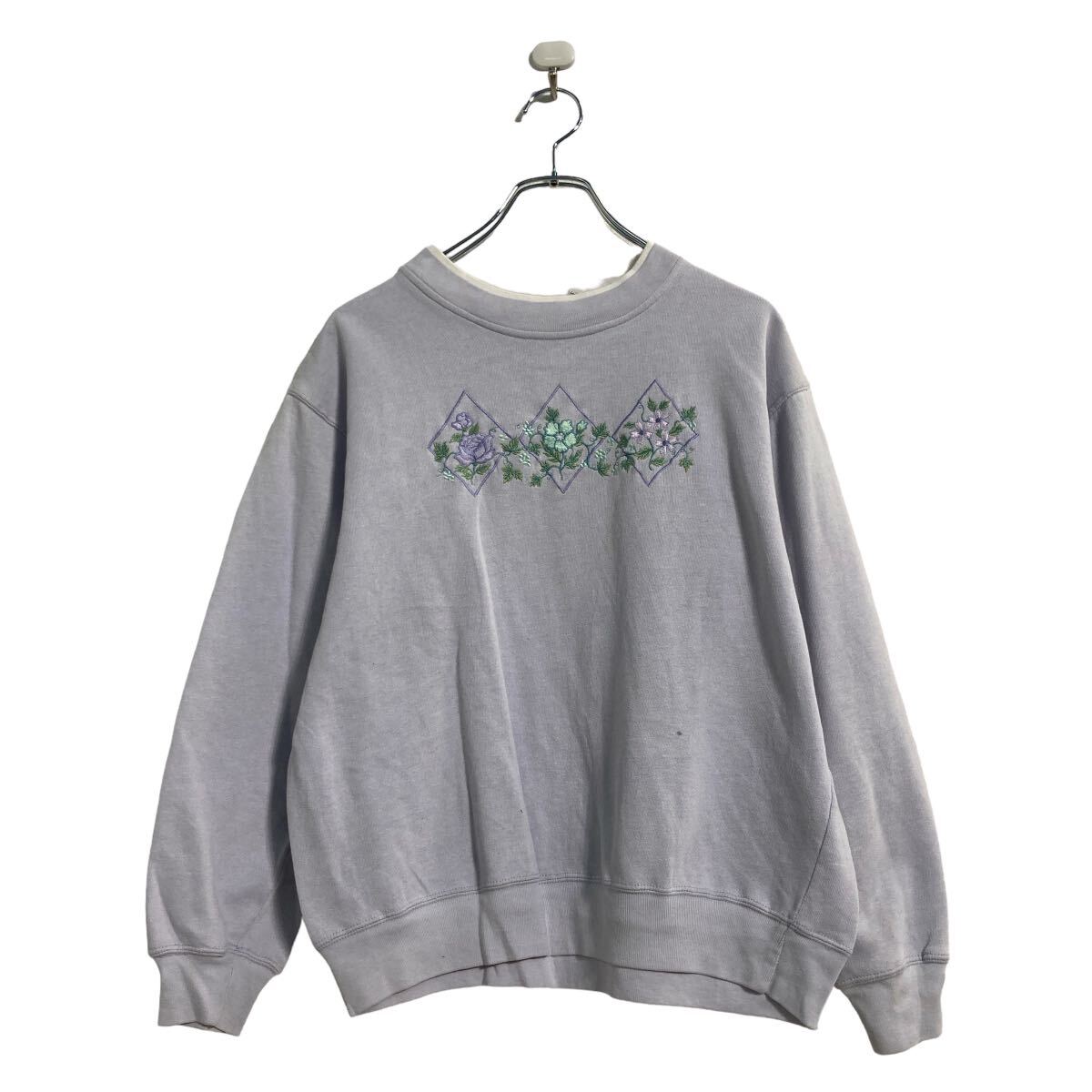 【楽天市場】【中古】【古着】 BIZZIT ロゴ スウェット トレーナー レディース M パープル ダブルネック 花 刺繍 古着卸 アメリカ ...