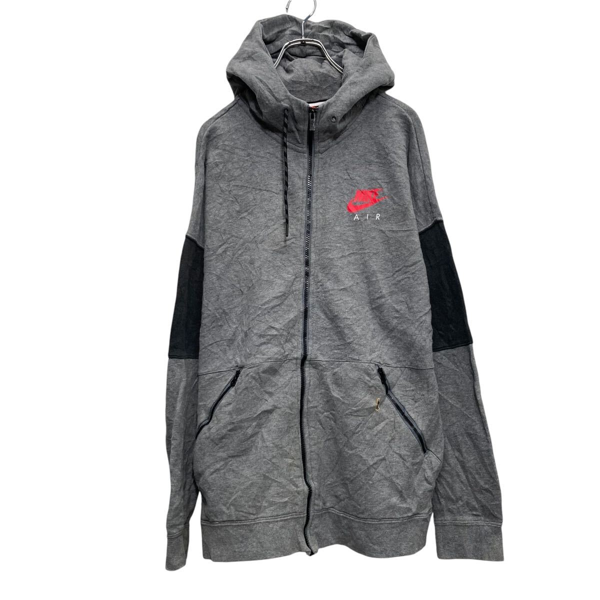 【楽天市場】【中古】【古着】 NIKE ロゴスウェット パーカー ナイキ L グレー フルジップ フードプリント 古着卸 アメリカ仕入 a610-7747：古着屋DEN