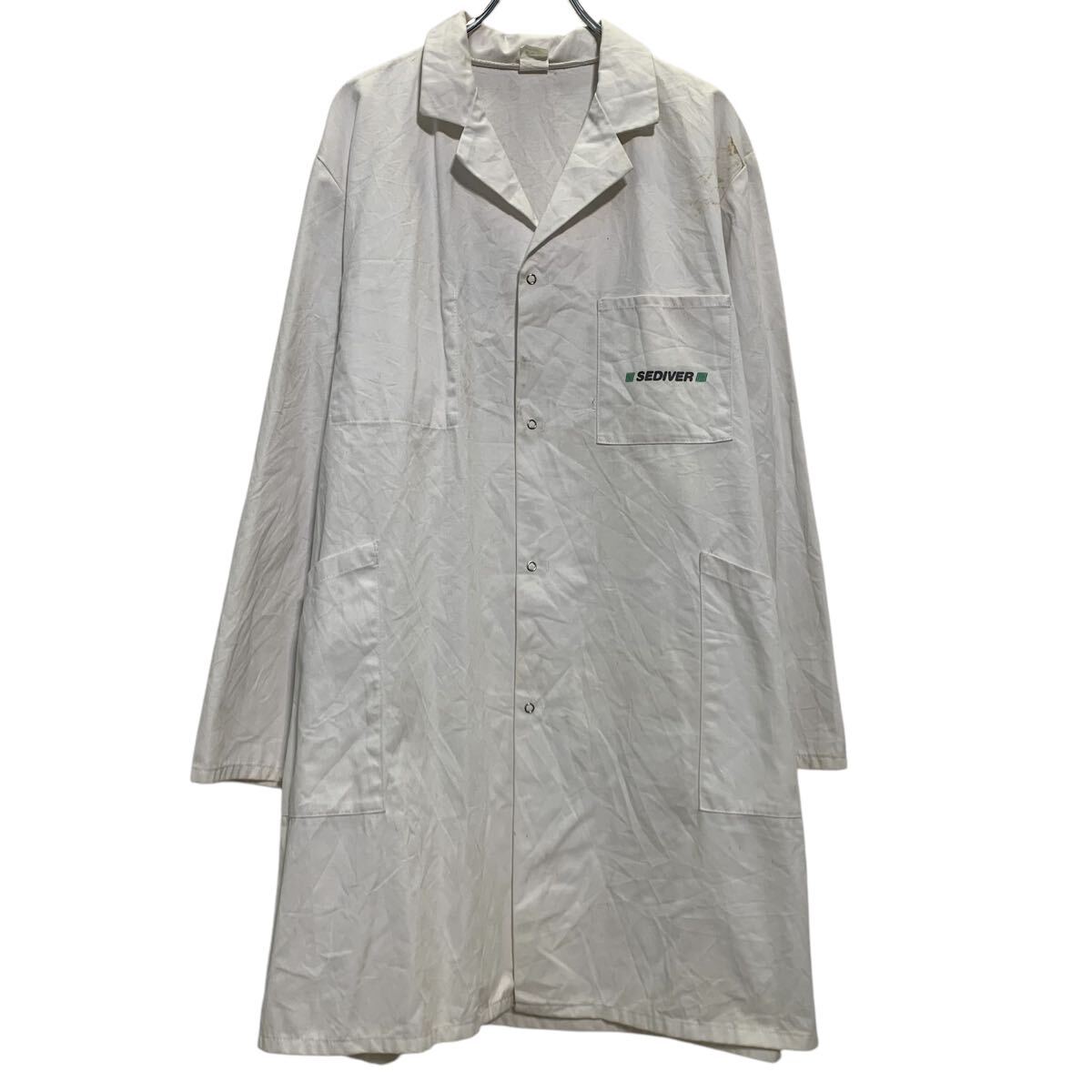 【楽天市場】【中古】【古着】 ショップコート XL 程 ホワイト スナップボタン ビッグサイズ エンジニアコート ラボコート ワークウェア ...