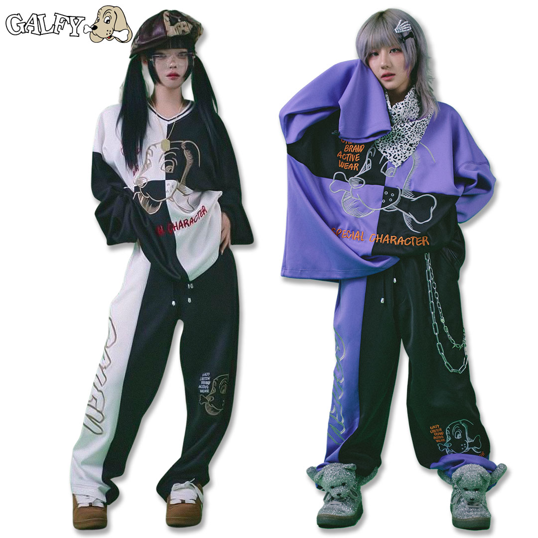 【楽天市場】ガルフィー GALFY 結局兄ちゃん SETUP セットアップ 上下セット L XL 144035 #10 O.WHITE×BLACK #20 BLACK×PURPLE 24AW ...