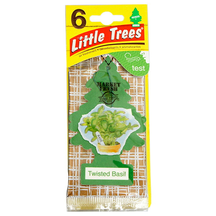 【楽天市場】リトルツリー 6枚組 ツイストバジル Little Trees 6pac Twisted Basil 芳香剤 エアフレッシュナー ...