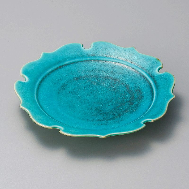 【楽天市場】陶里 第31集 トルコブルー桔梗渕皿 05018-101：WADA TOKI