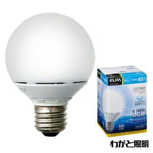 【楽天市場】ELPA エルパボール LED電球 G70ボール電球形 G70(外径70mm) 広配光タイプ 5．0W 昼光色相当 E26口金 400lm ボール電球40W形相当 LDG5D-G ...