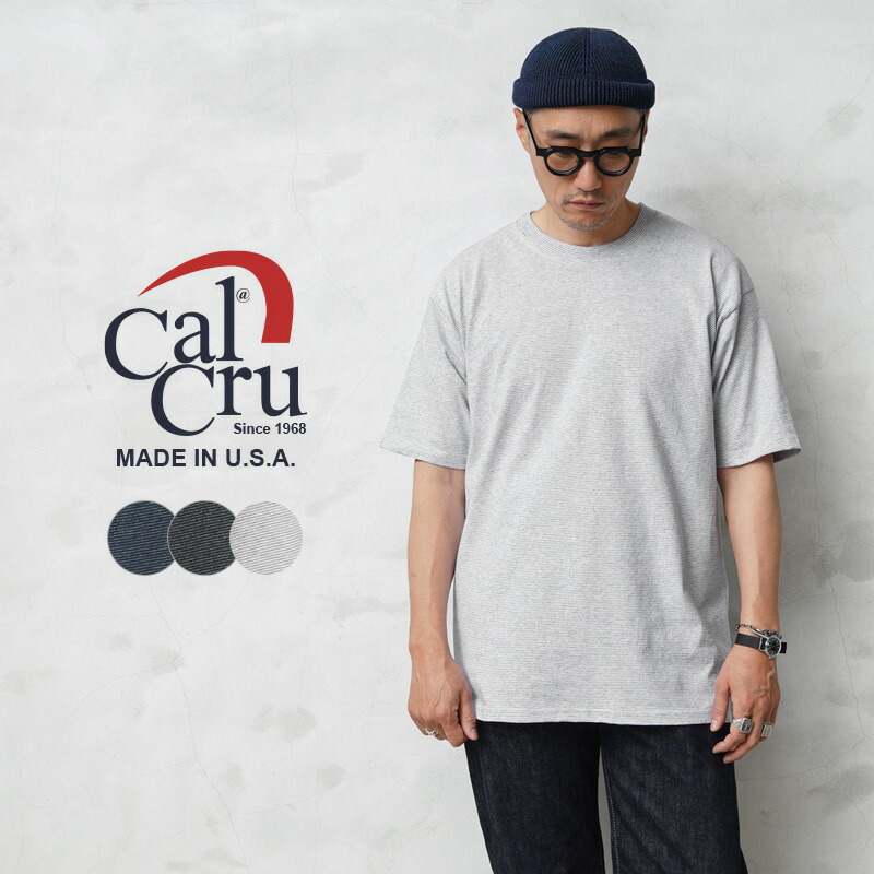 【楽天市場】【最短即日発送】★Cal Cru カルクルー CLCR001 1/16インチ マイクロストライプ Tシャツ MADE IN USA ...