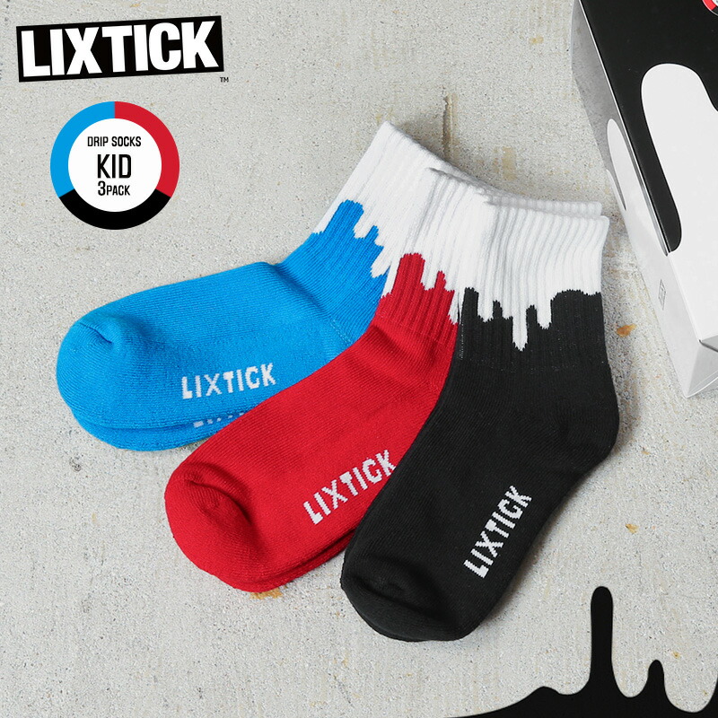 【楽天市場】【最短即日発送】LIXTICK リックスティック DRIP SOCKS 3PACK REVERSE ドリップ ソックス リバース ...