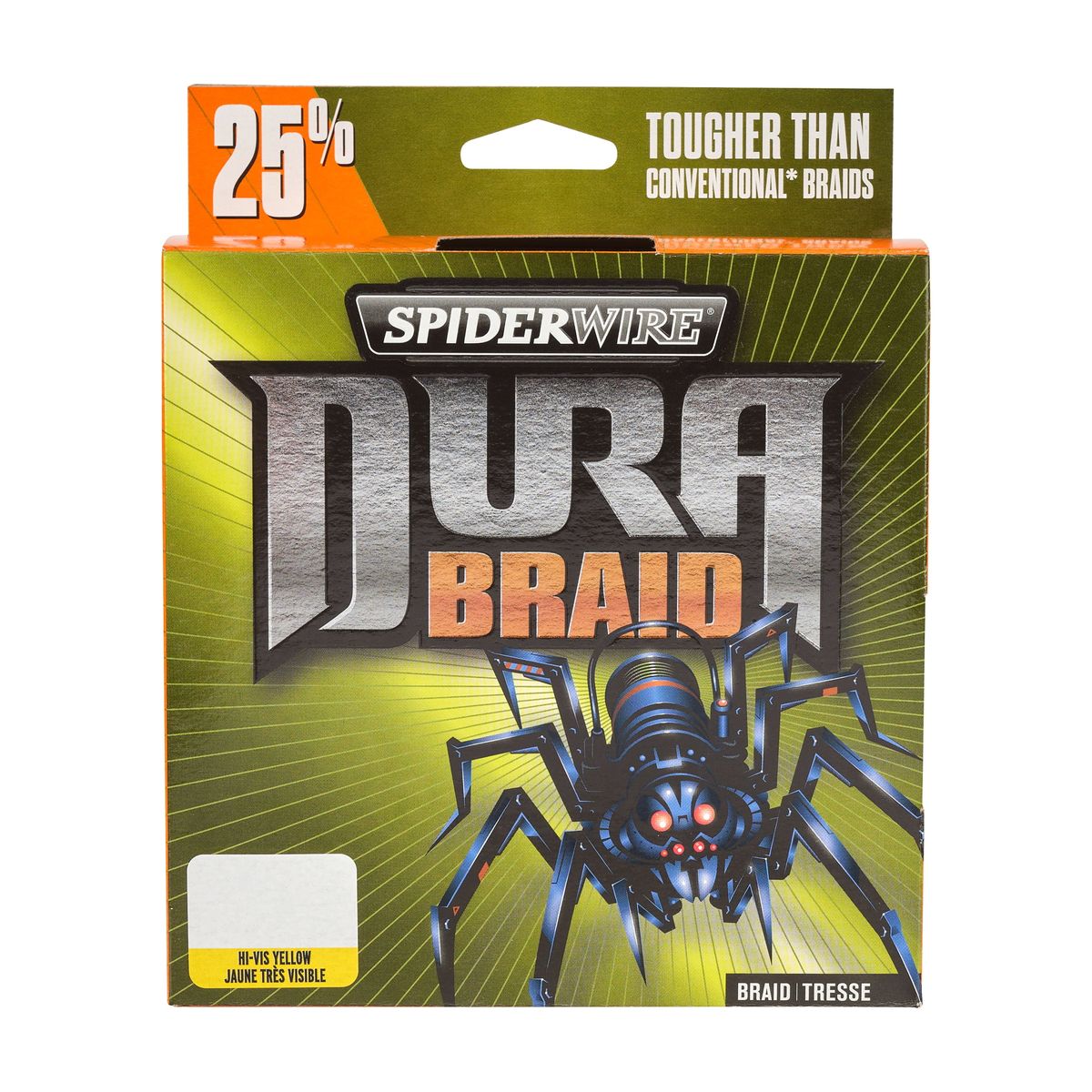 【楽天市場】[RDY] [送料無料] Spiderwire 20lb DuraBraid、500ydのHi-Vis黄色い釣ライン [楽天海外 ...