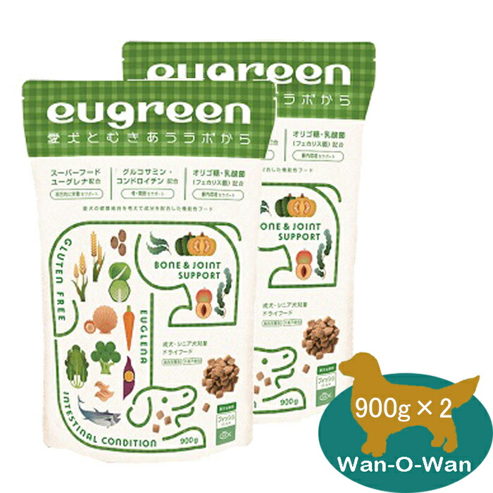 【楽天市場】eugreen (ユーグリーン) 機能性プラス (成犬＆シニア) フィッシュ 900g×2 (選べるプレゼント付)：Wan-O ...