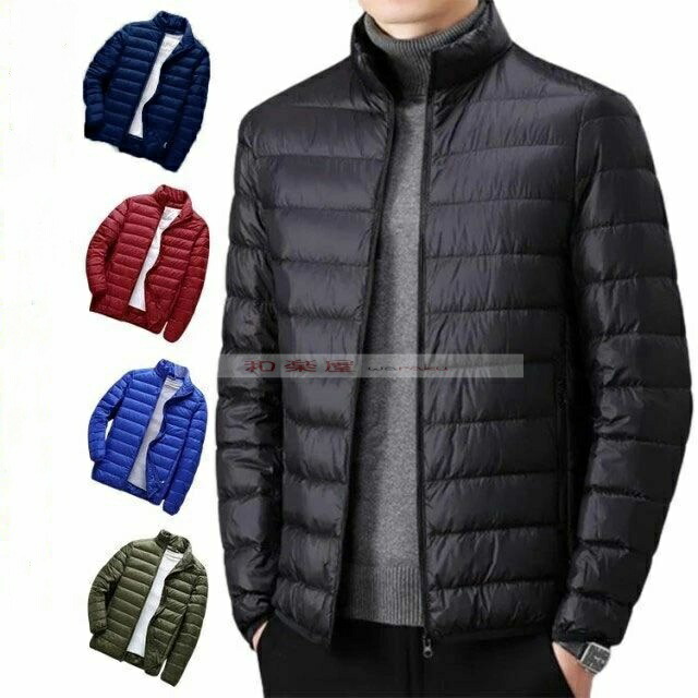 【楽天市場】中綿ジャケット メンズ ファイバー ダウンジャケット インナーダウン ライトダウン ジャケット スタンドカラー 立て襟 細身 軽量 ...