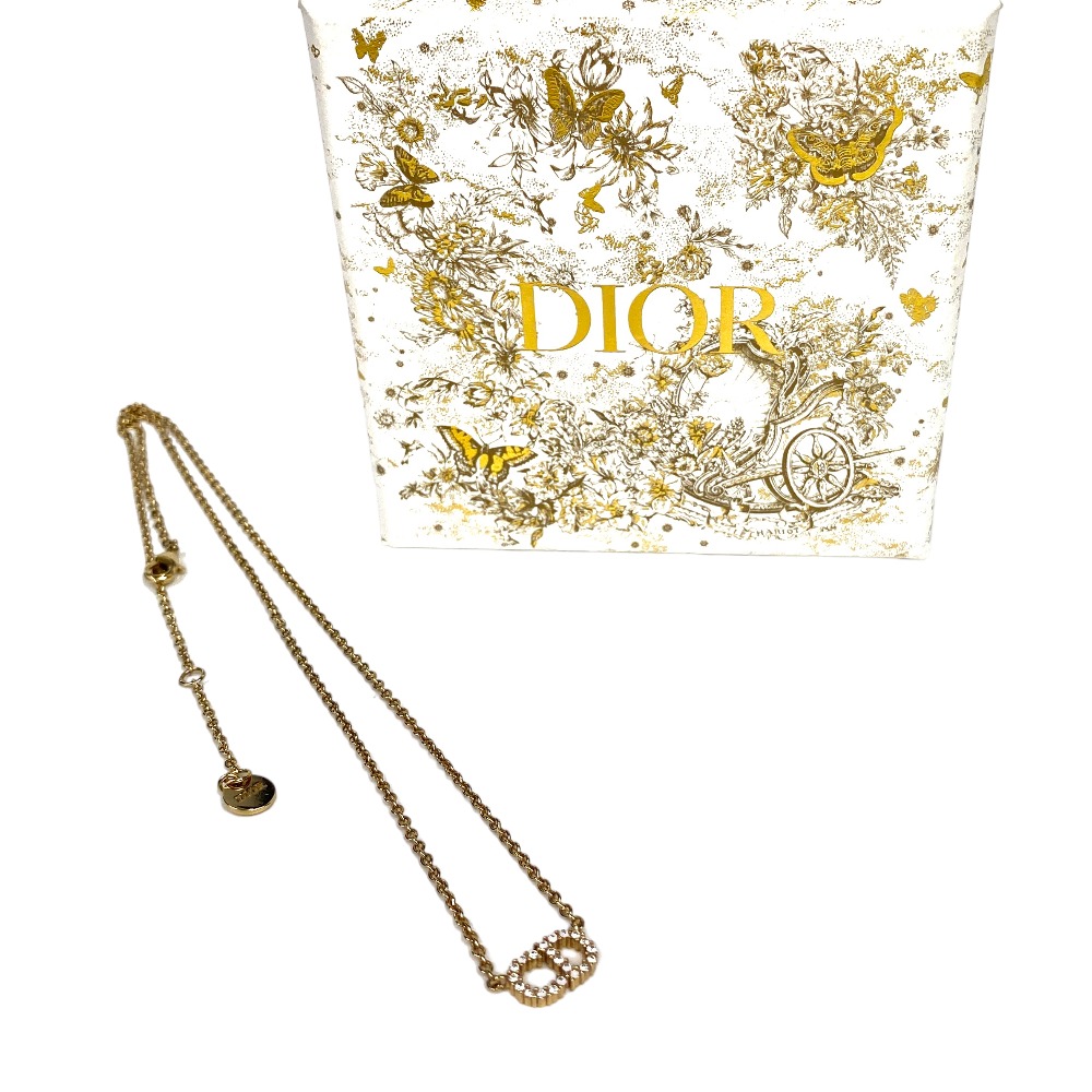 【楽天市場】Christian Dior クリスチャンディオール ネックレス CLAIR D LUNE CDロゴ ラインストーン GP ...