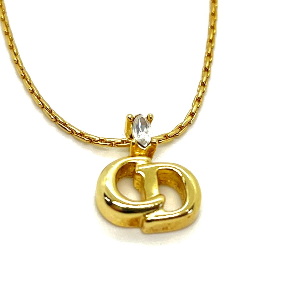 【楽天市場】Christian Dior クリスチャンディオール CD ネックレス ラインストーン ヴィンテージ 5.22g GP 美品 中古 ...