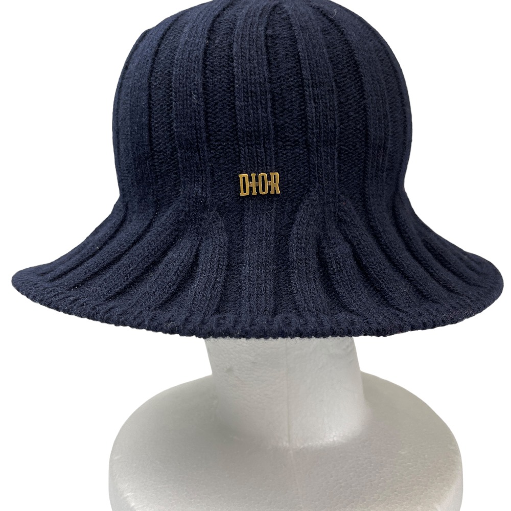 【楽天市場】Christian Dior クリスチャンディオール ハット ニットハット チューリップハット ネイビー ウール ナイロン ...