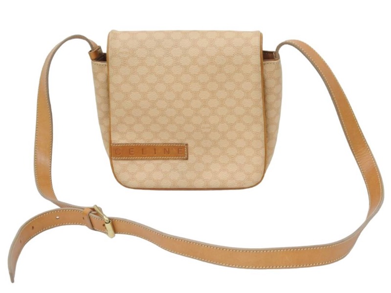 【楽天市場】CELINE セリーヌ ショルダー ショルダーバック MC00/2 スナップボタン ベージュ マカダム柄 レザー ヴィンテージ ...