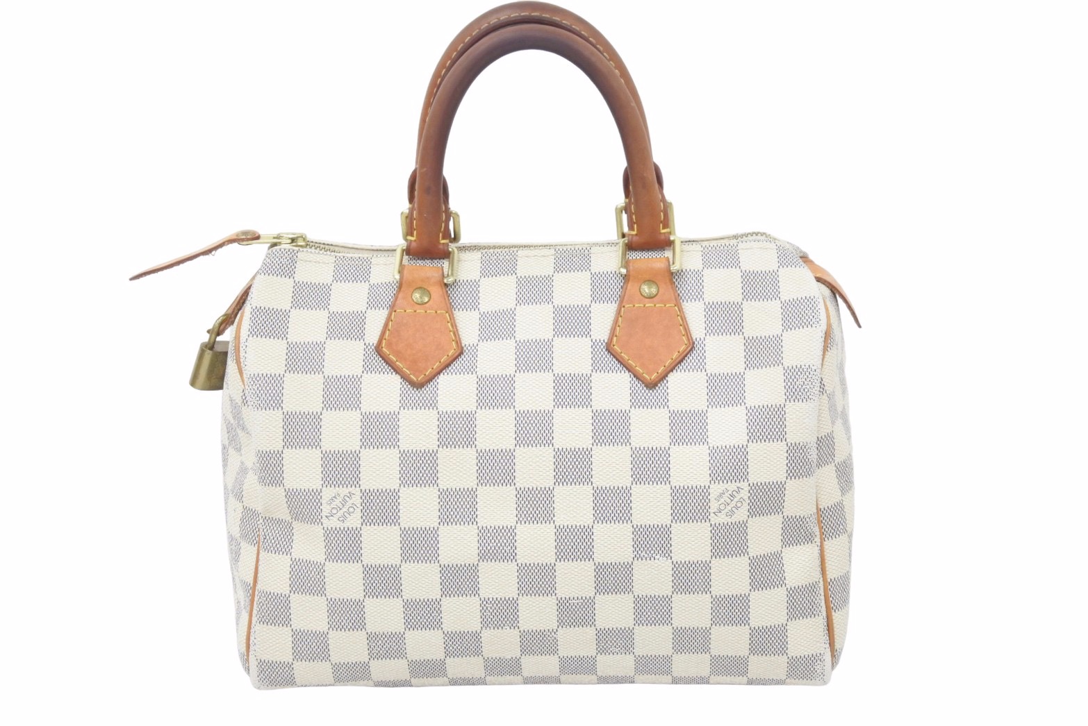 【楽天市場】LOUIS VUITTON ルイヴィトン ハンドバッグ スピーディ25 ダミエアズール N41534 ホワイト グレー ゴールド ...