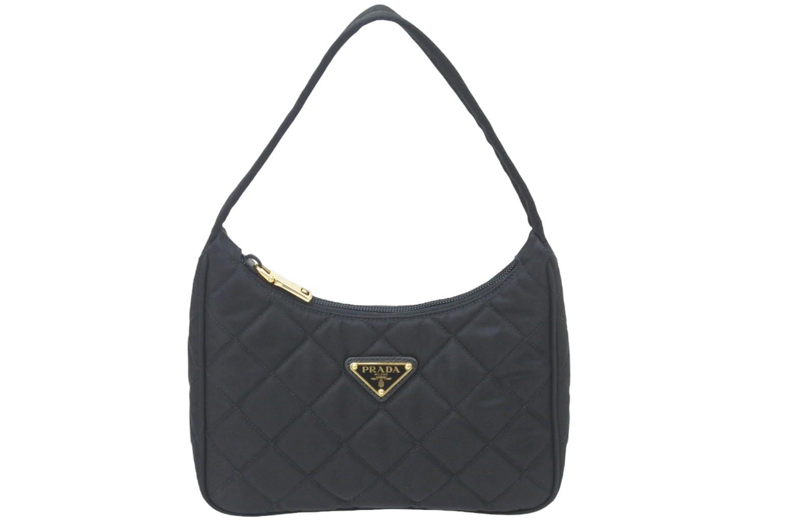 【楽天市場】PRADA プラダ キルティングショルダーポシェット ワンショルダーバッグ 1NE051 テスート ブラック ゴールド金具 美品 ...