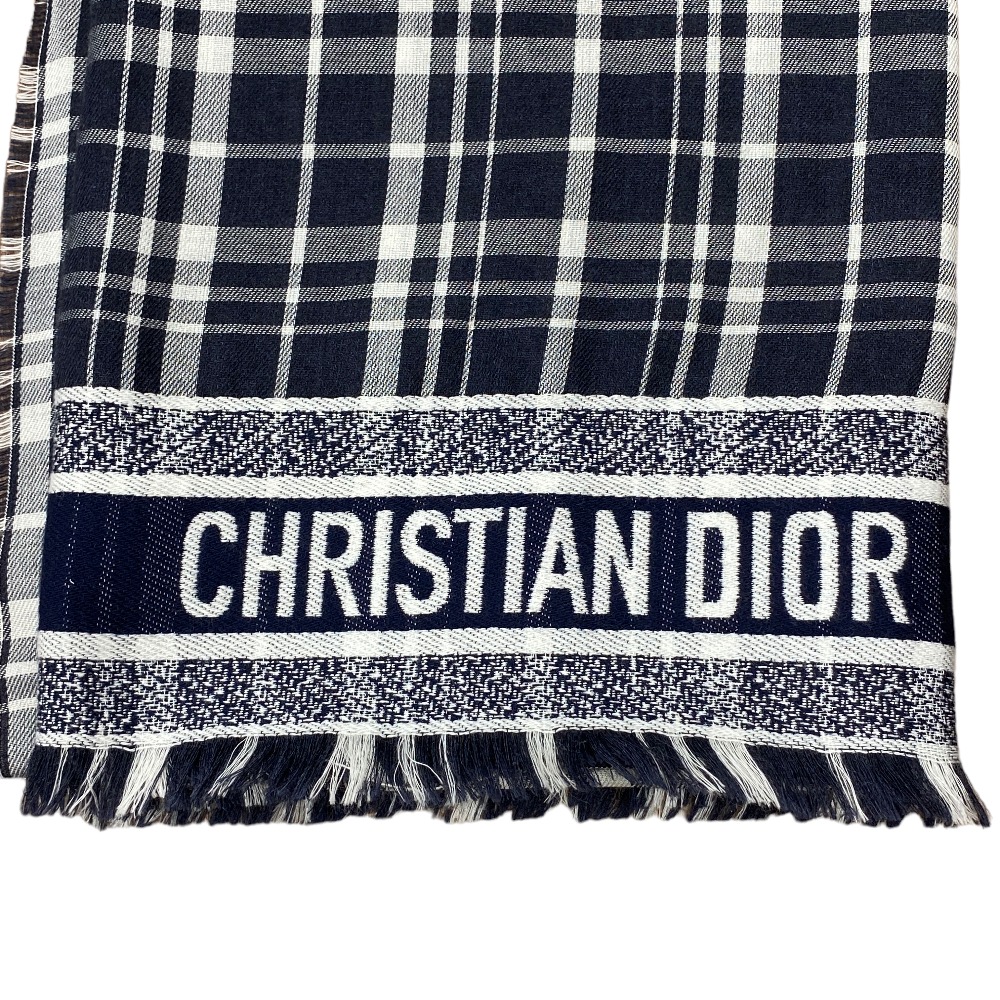 【楽天市場】[USED/中古]Christian Dior クリスチャンディオール ストール チェック×ディオールロゴ カシミアストール オブ ...